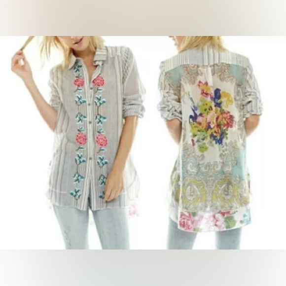 Aratta | Tops | Aratta Dailey Button Down Blouse With Crystal Top ...